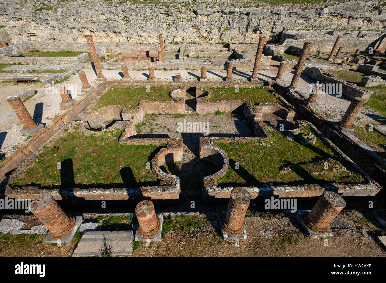 Peristyle at the Roman settlement ruins in Conimbriga, Portugal, Europe ...