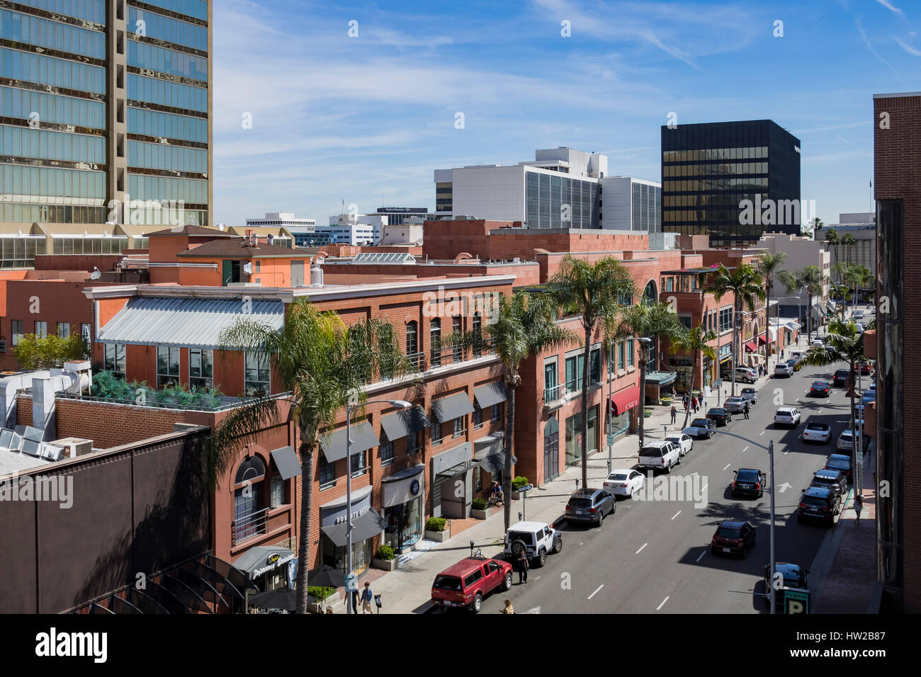 Los Angeles, MAR 7: Aerial view of streets of Beverly Hills aera on MAR ...