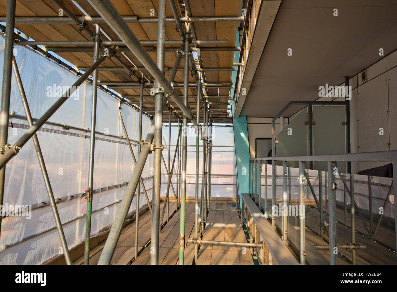 construction of temporary scaffolding structure for construction site ...