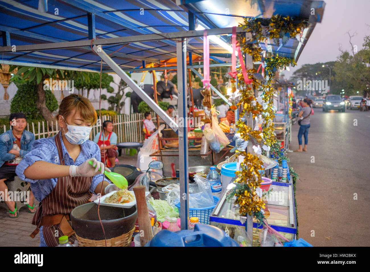 The night market in Vientiane. The famous night market is a major ...