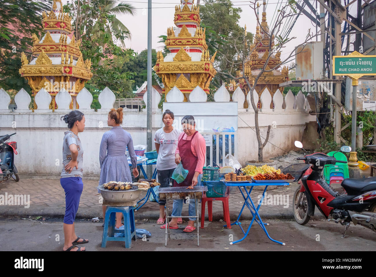 Street scene from Vientiane, Laos Stock Photo - Alamy