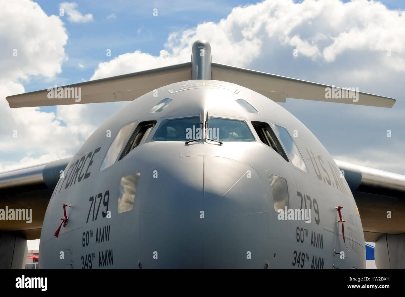 Massive USAF Boeing C-17 Globemaster cargo transporter on display at ...