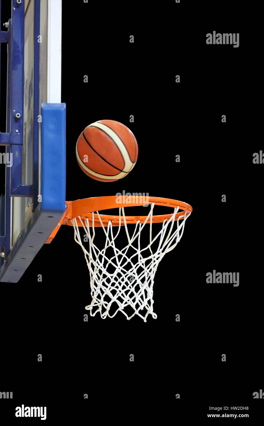 shoot hoops after the cool shooting and the black background Stock ...