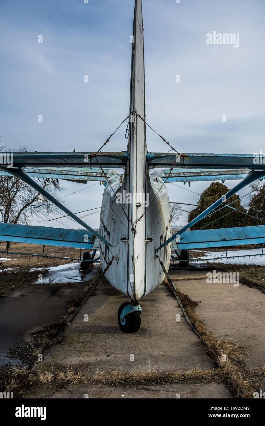 Tail of aircraft behind AN-2 Stock Photo - Alamy