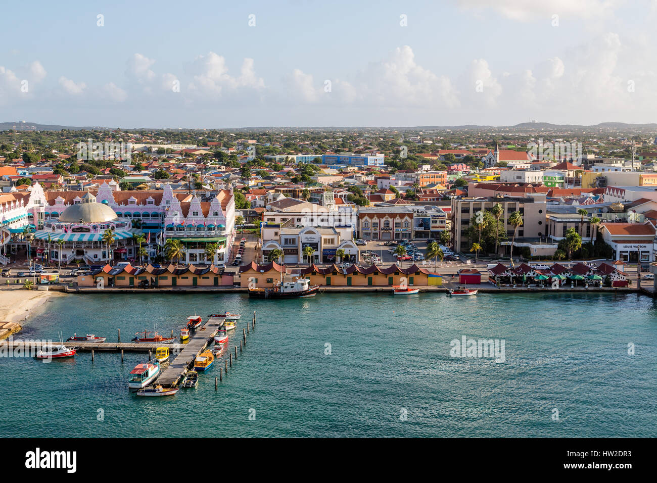 Colorful buildings in Oranjestad on the island of Aruba Stock Photo - Alamy