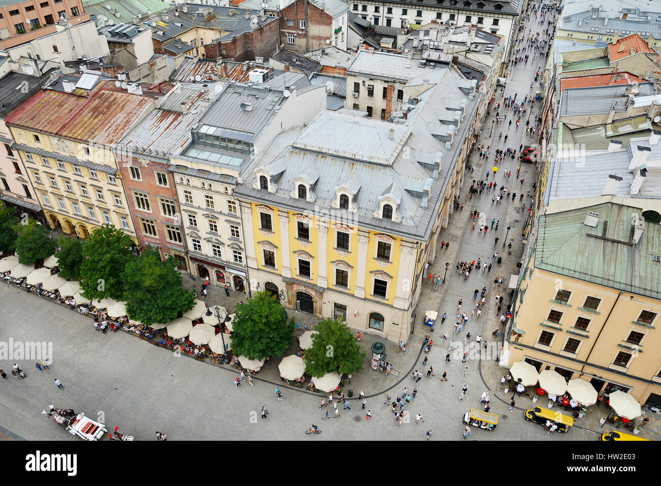 Florianska street in Old town of Krakow, Poland Stock Photo - Alamy