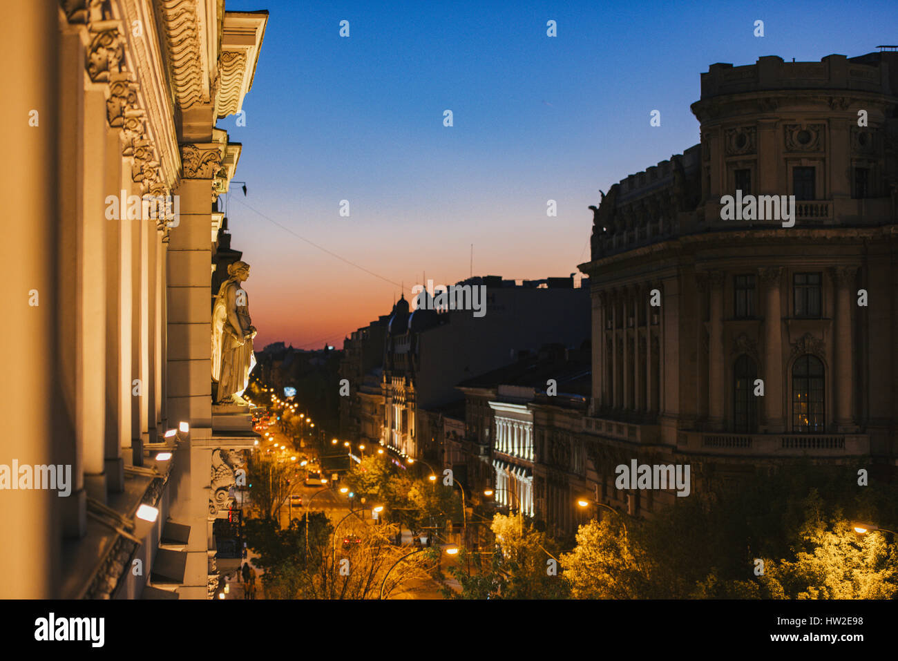 Night view in Bucharest city center Stock Photo - Alamy