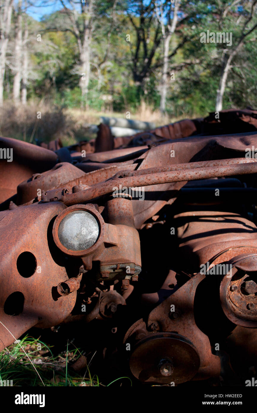 The rusted ruins of an old automobile left to rust Stock Photo - Alamy
