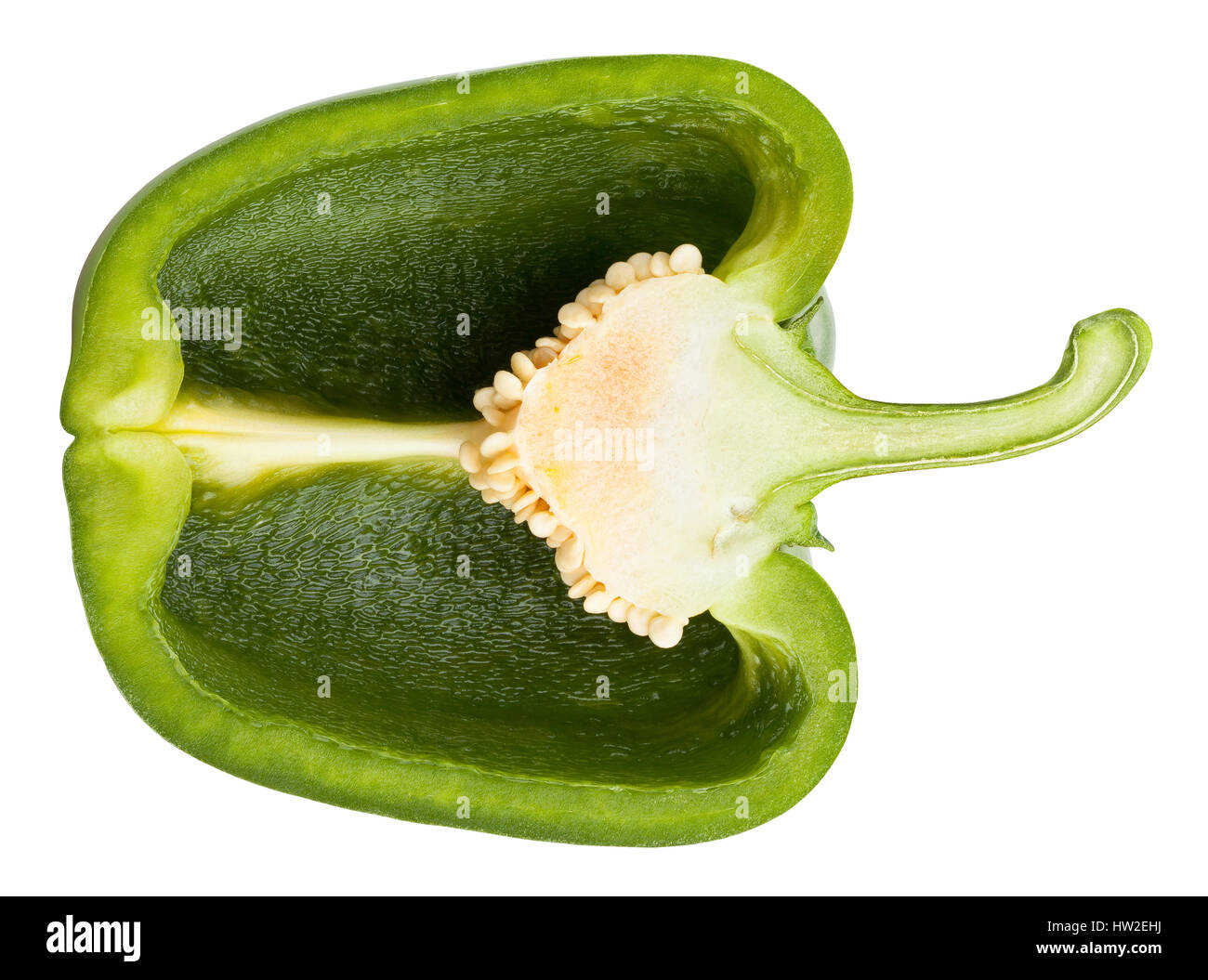 sliced green bell pepper isolated Stock Photo - Alamy