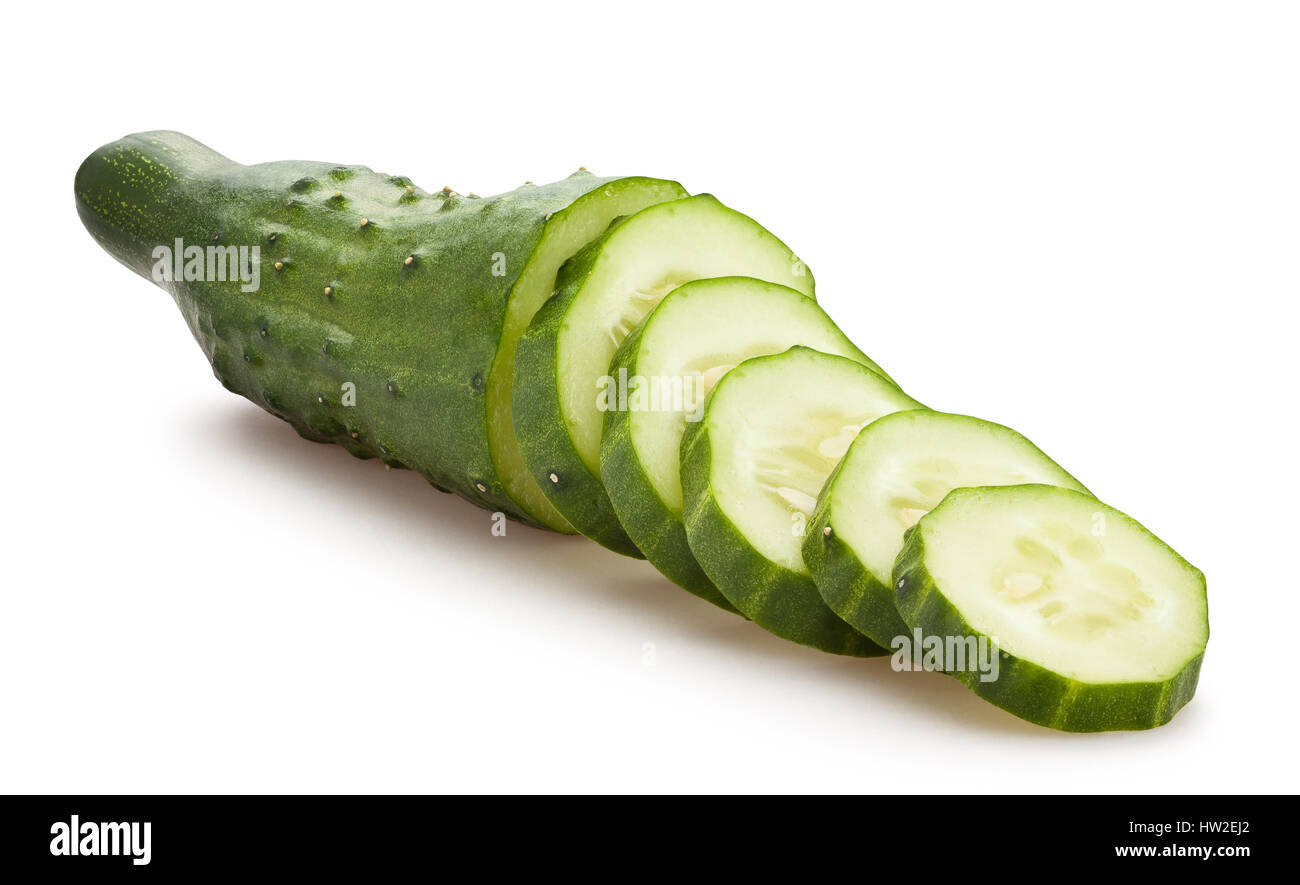 sliced cucumber isolated Stock Photo - Alamy