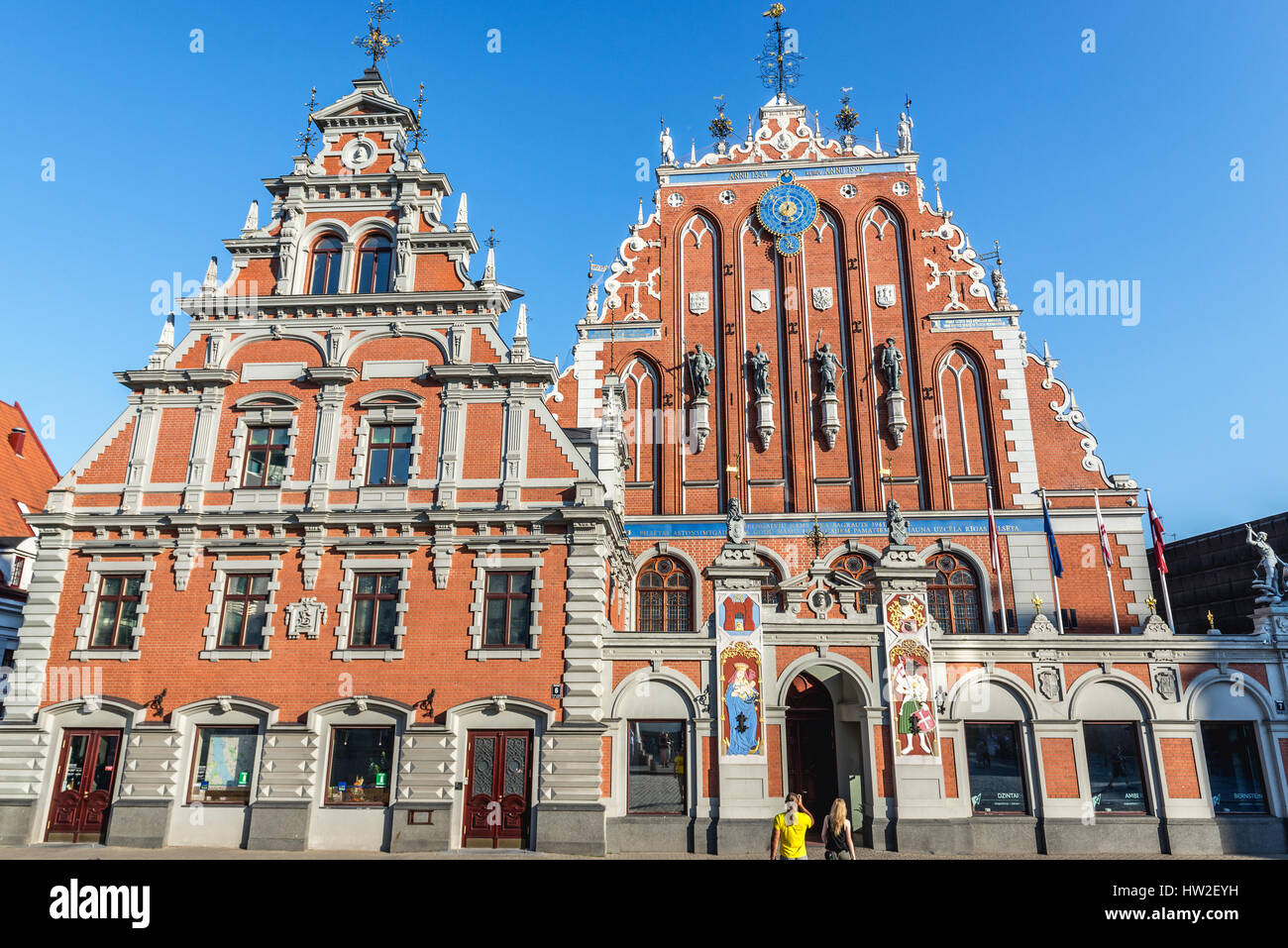 Front view of House of Blackheads building on the Old Town of Riga ...