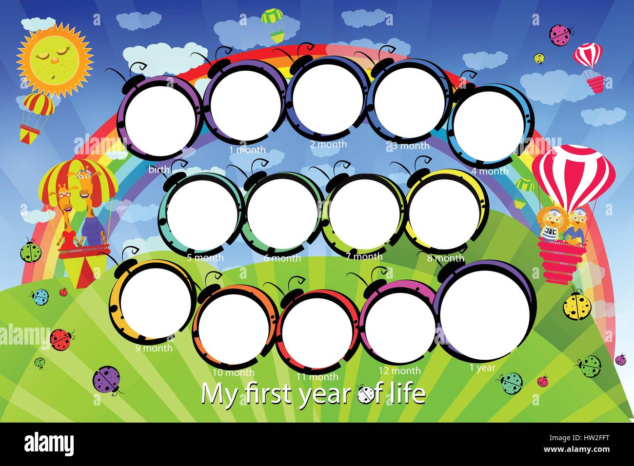 Frame for the child. My first year of life. 12 months of child ...