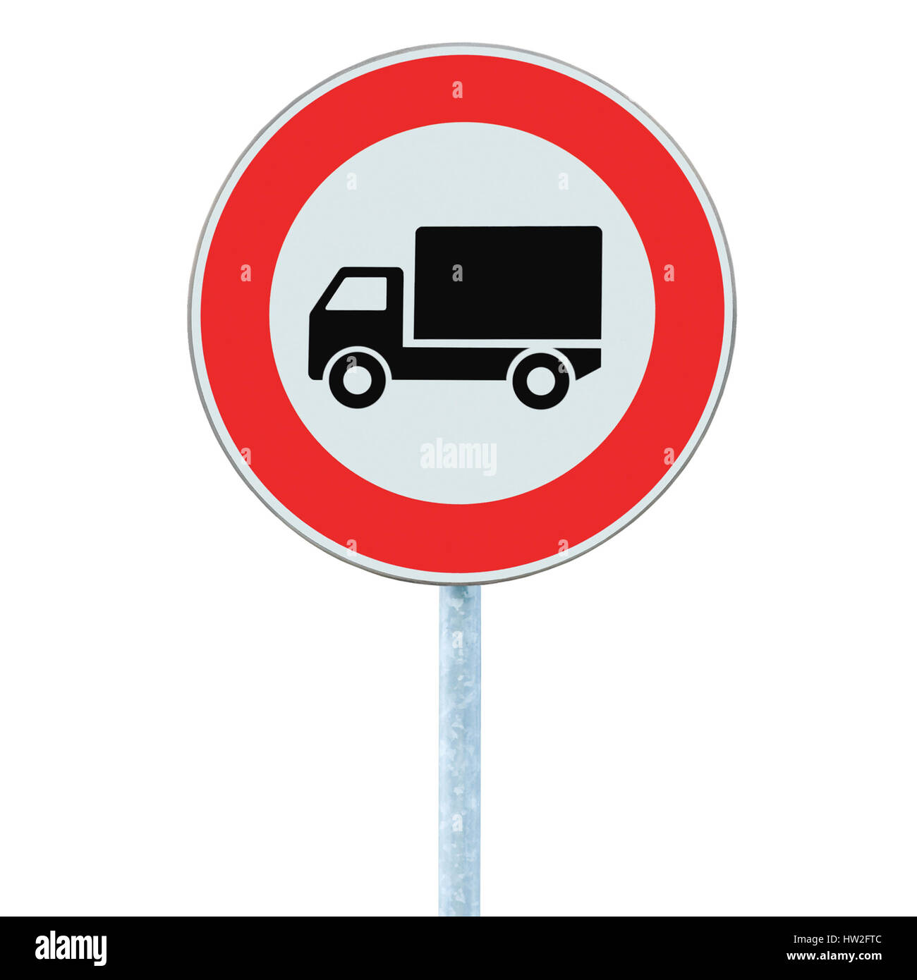 European No Goods Vehicles Warning Road Sign, Isolated Stock Photo - Alamy