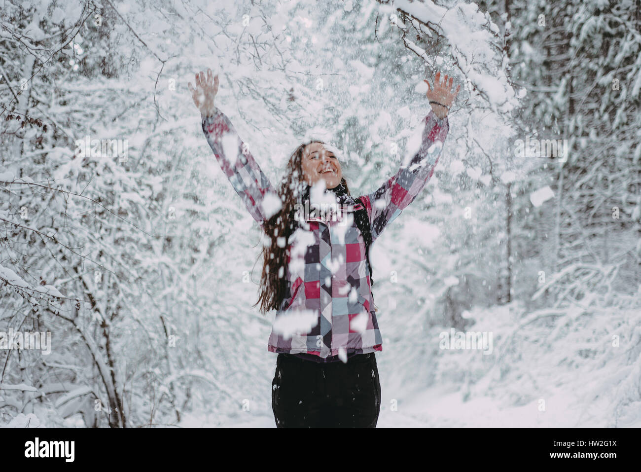 Snow falling on winter day hi-res stock photography and images - Alamy