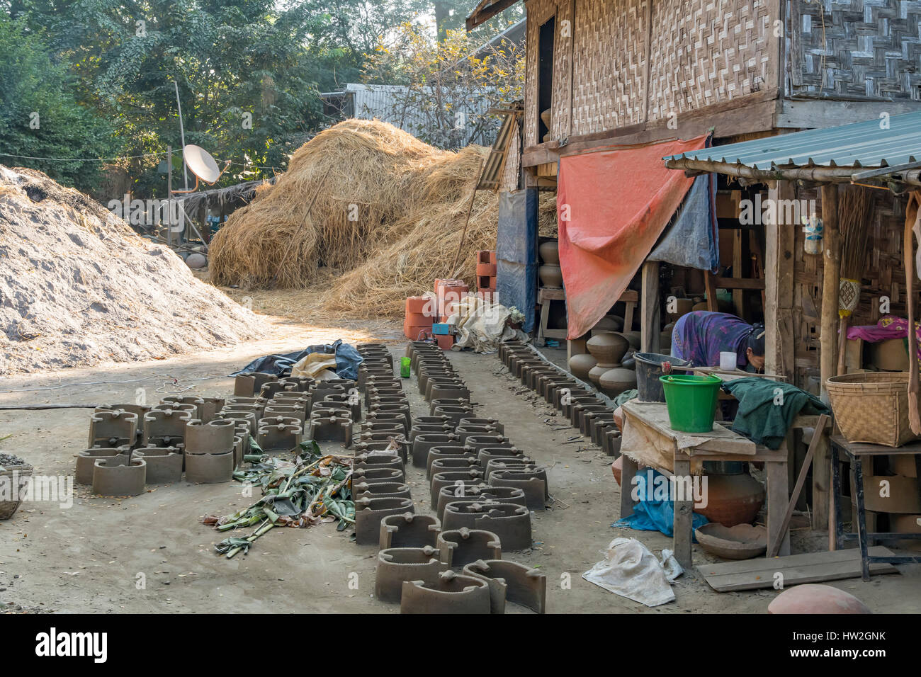 Terracotta Pot Making in Yandabo, Myanmar Stock Photo - Alamy