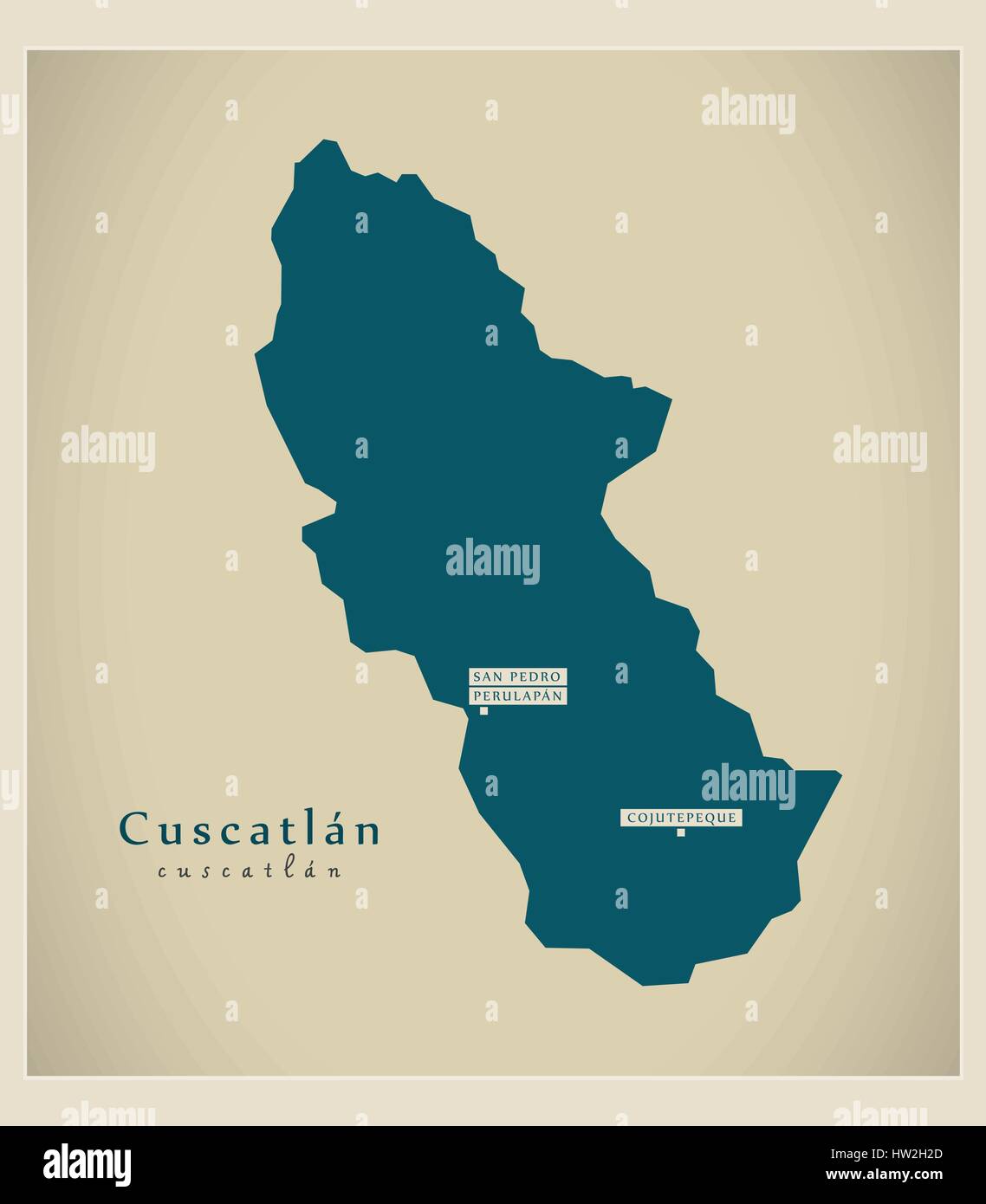 Modern Map - Cuscatlan SV illustration silhouette Stock Vector Image ...