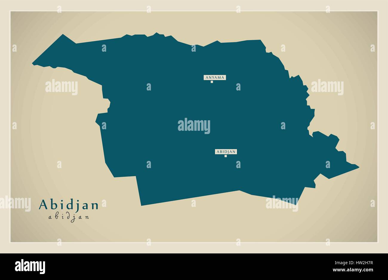 Modern Map - Abidjan CI illustration silhouette Stock Vector Image ...