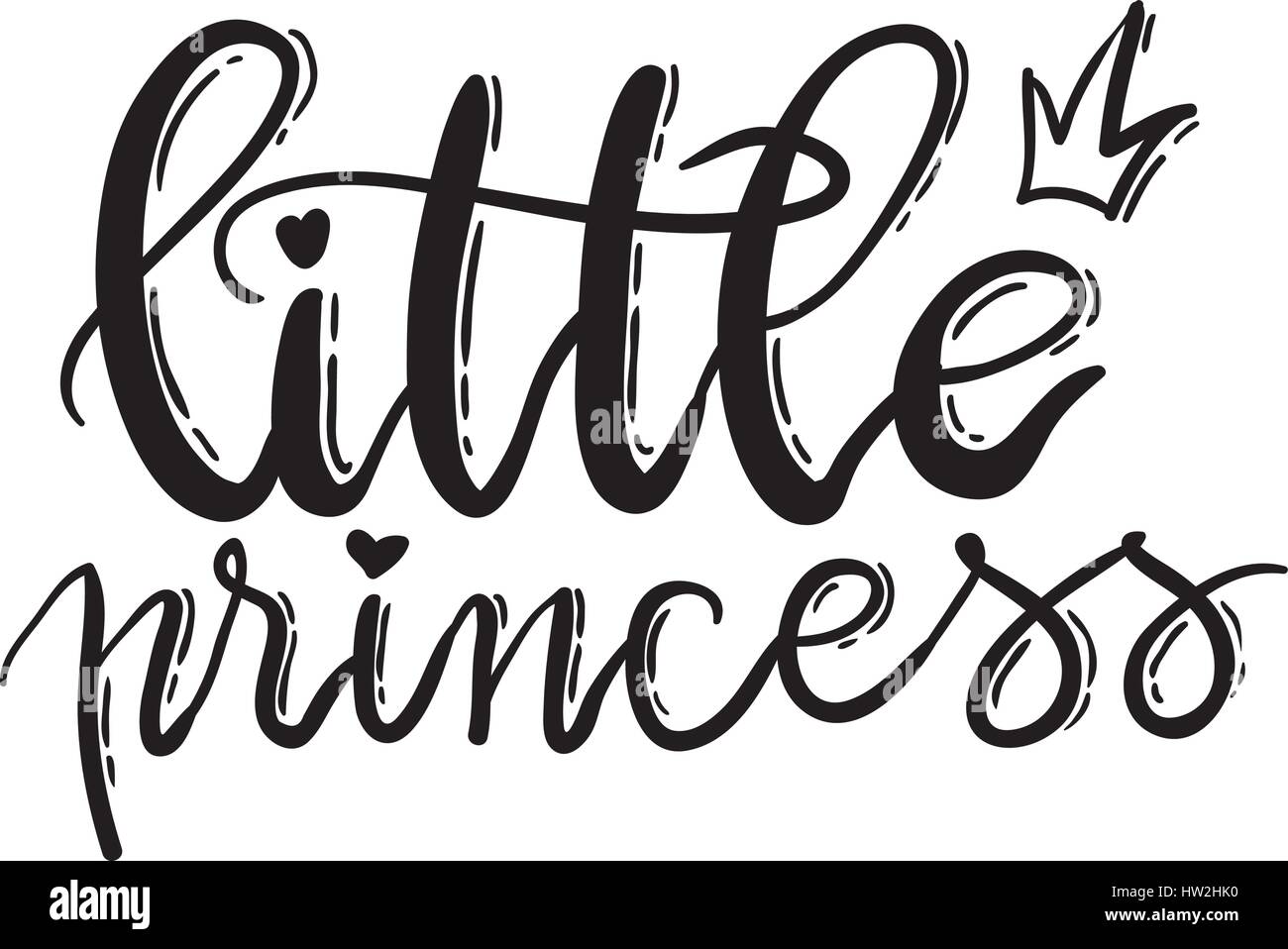 Little princess. Lettering typography fairy tale girl overlay set. Cute ...