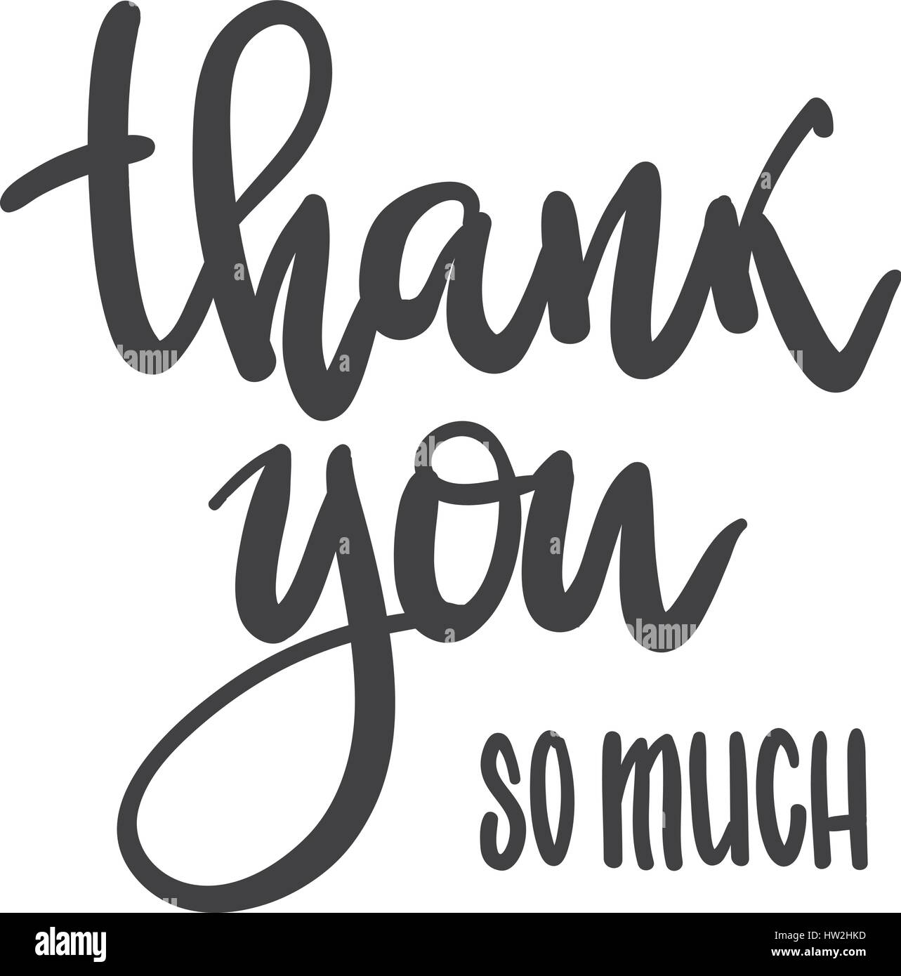 Vector Phrase Thank You So Much Handwritten Inscription Hand Lettering