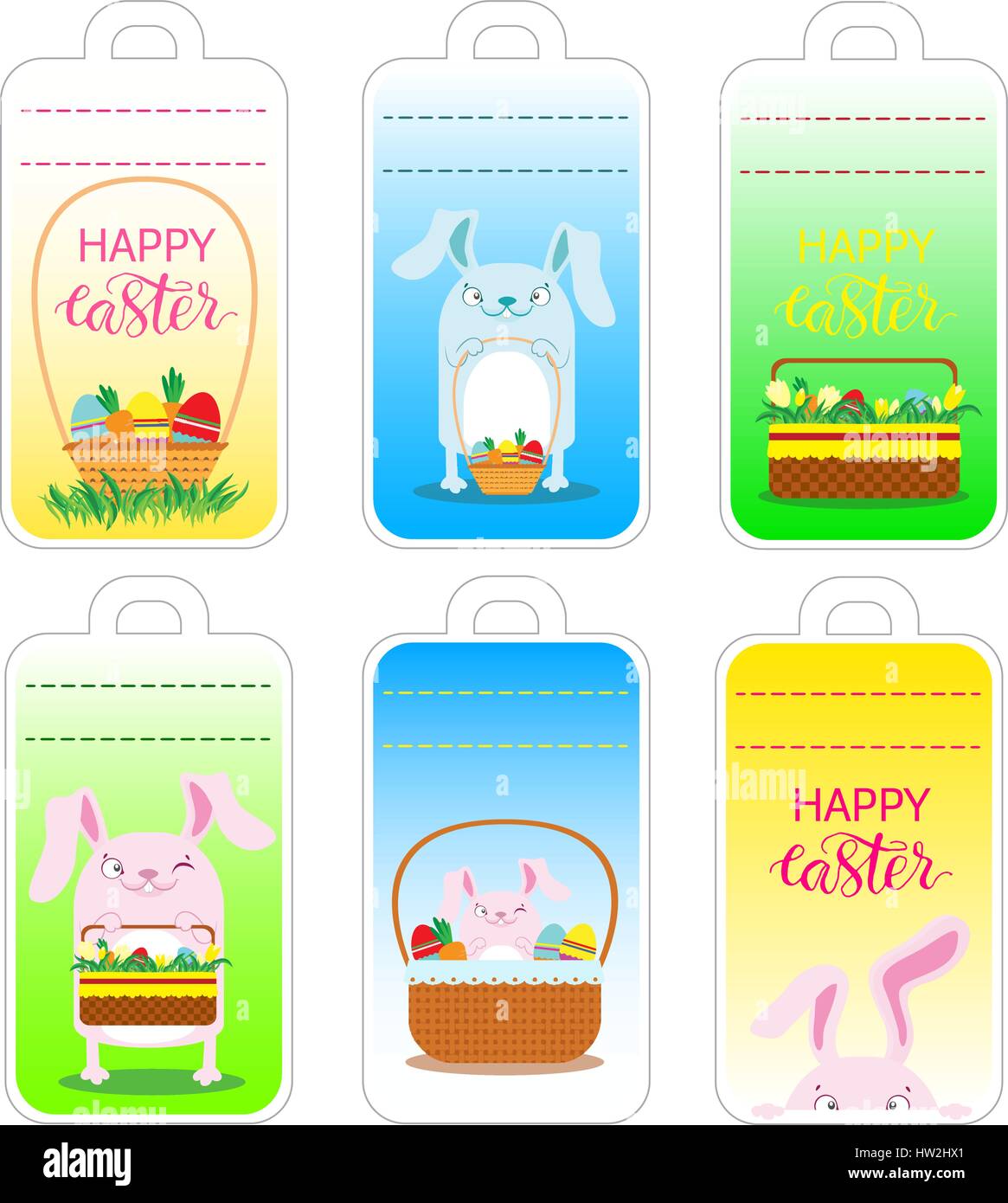 Easter tag collection vector illustration. celebration tags isolated on ...