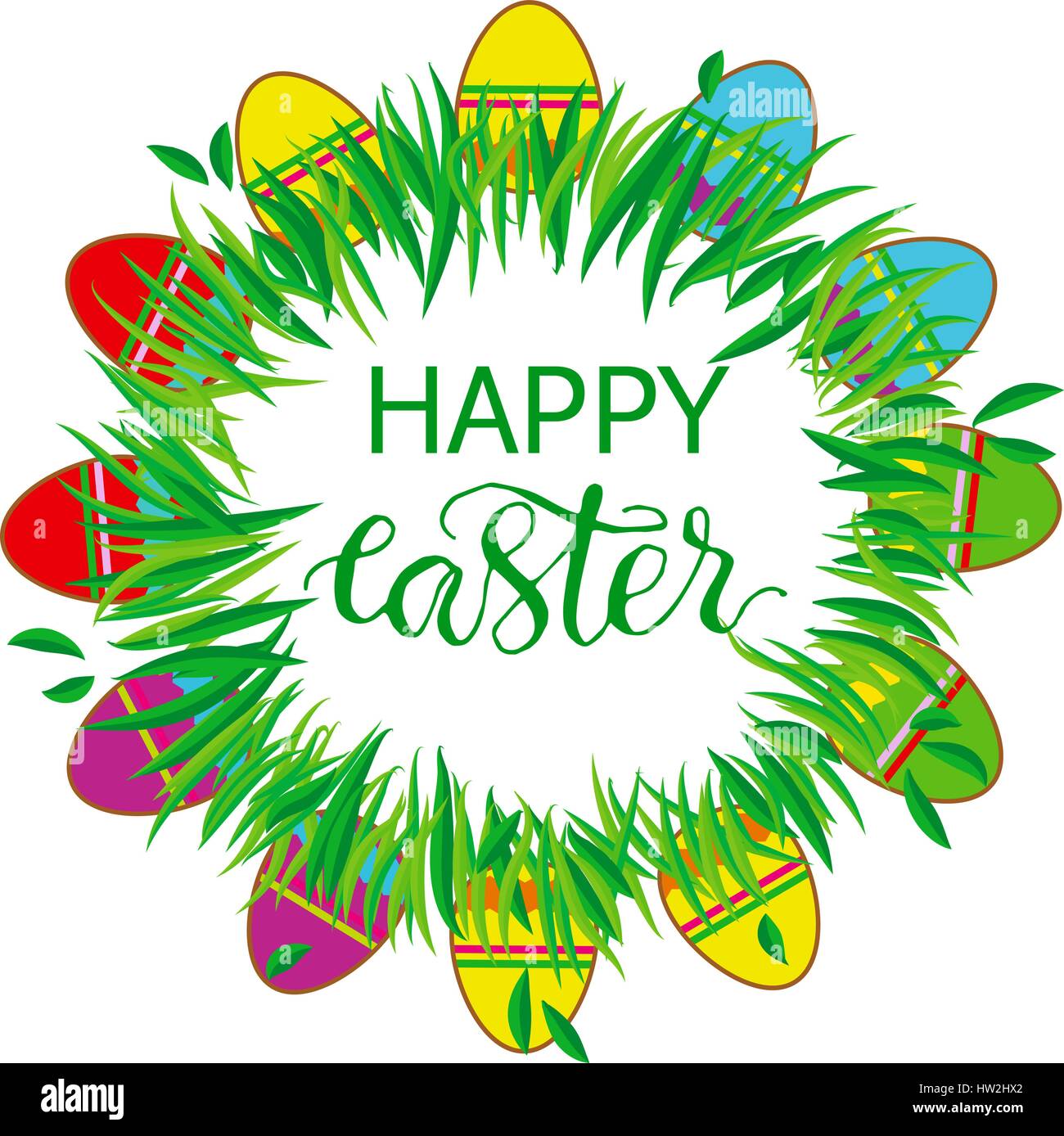 Easter label with eggs. Happy easter stickers, pin, patch in cartoon ...