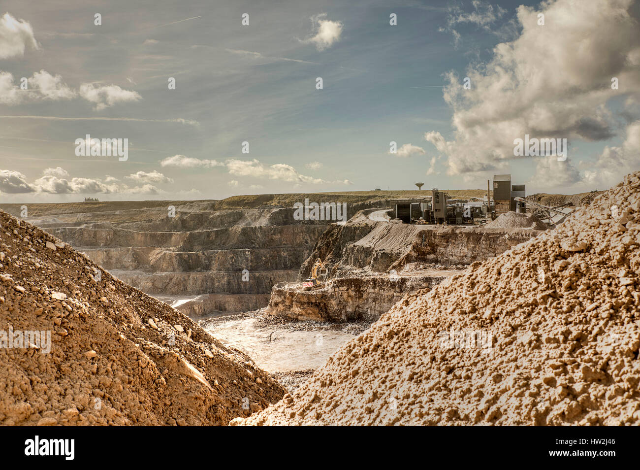 Coldstones Quarry Greenhow North Yorkshire UK with clear sky and some ...