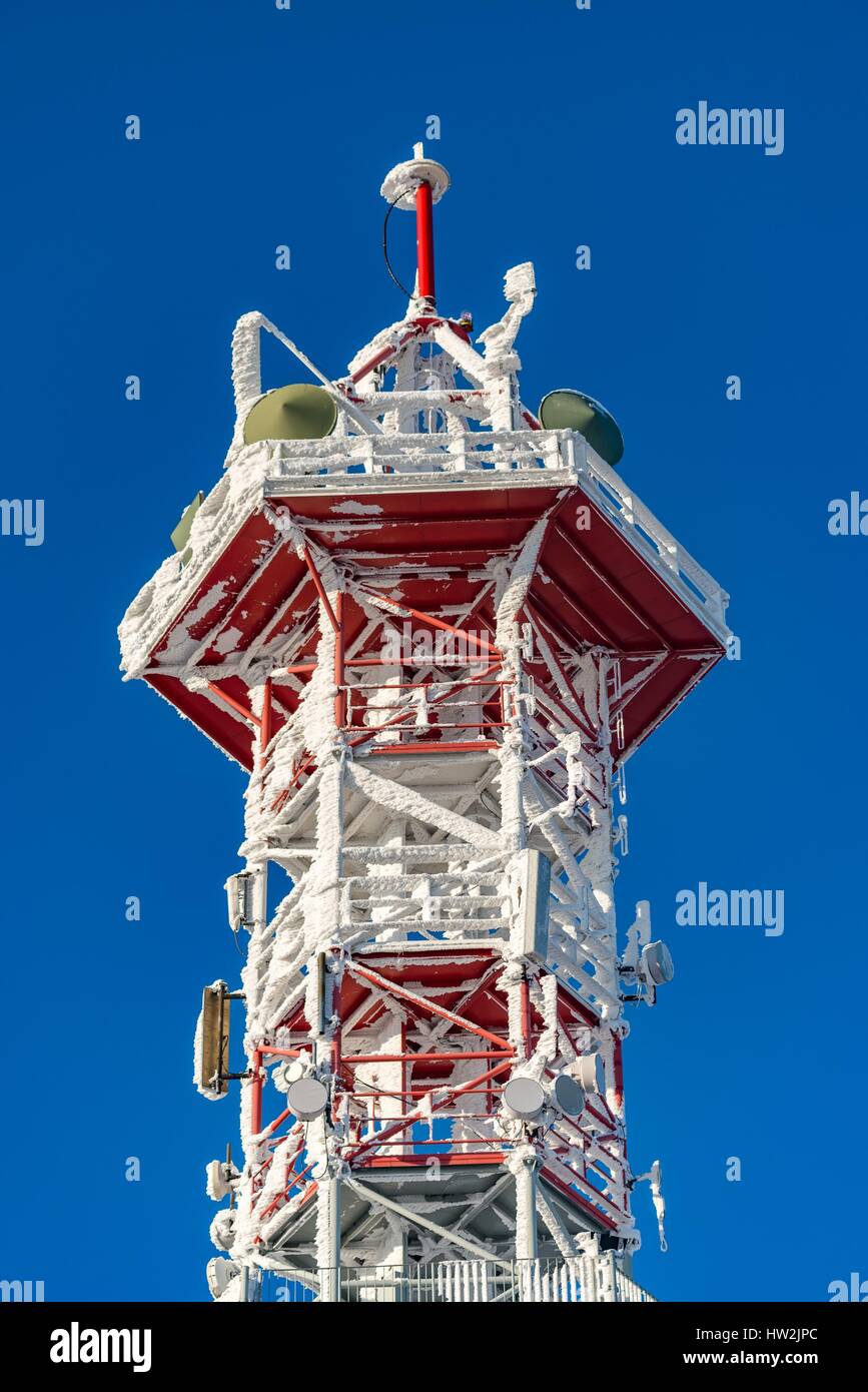 Kozakov, observation tower, winter Stock Photo - Alamy