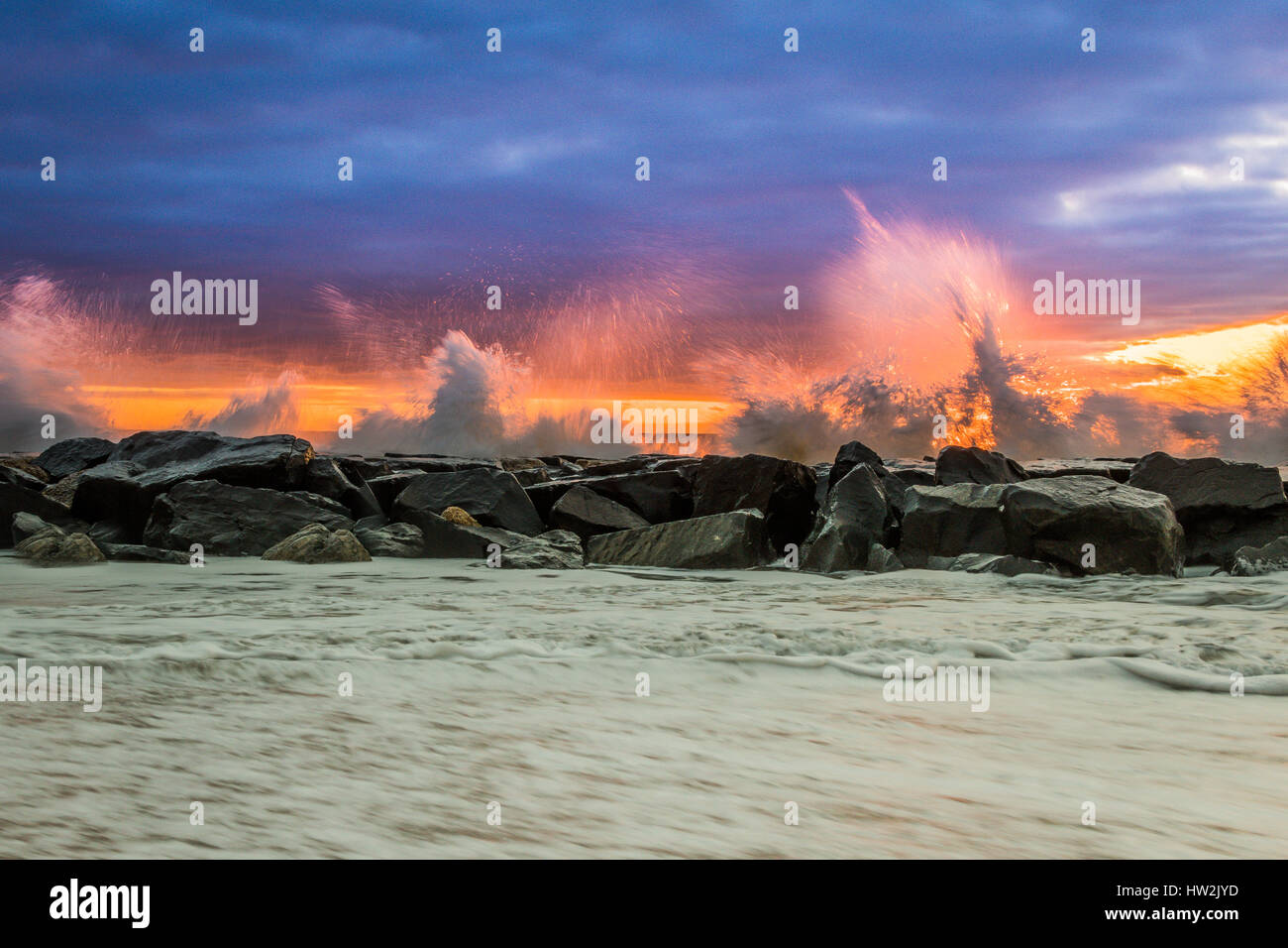 Sun rising on a windy day Stock Photo - Alamy