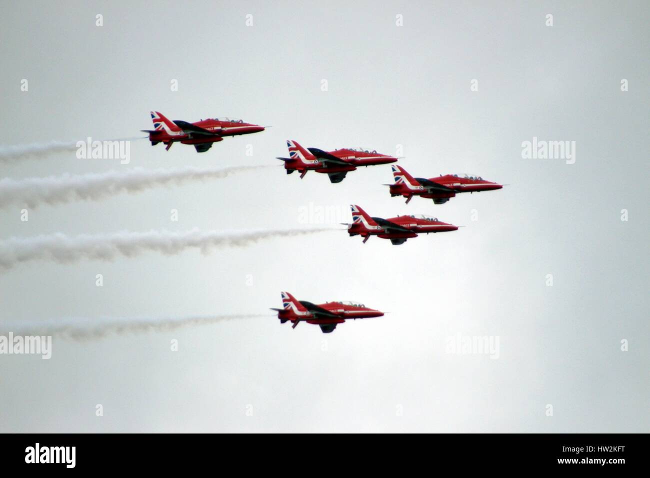 The Red Arrows perfrom at the Blackpool Airshow August 9th 2015 Stock ...