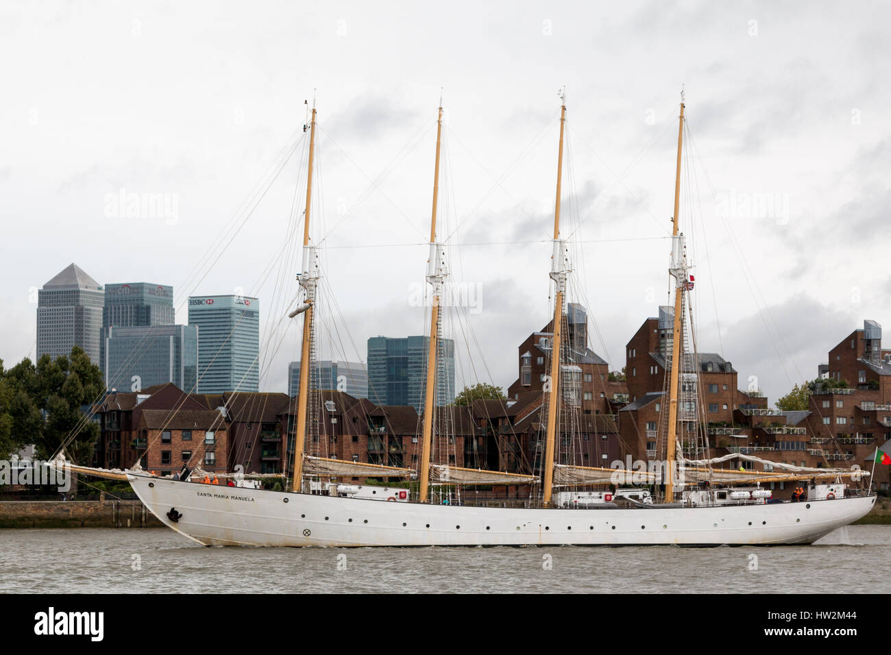 Four masted all ship Santa Maria Manuela pictured arriving in London ...