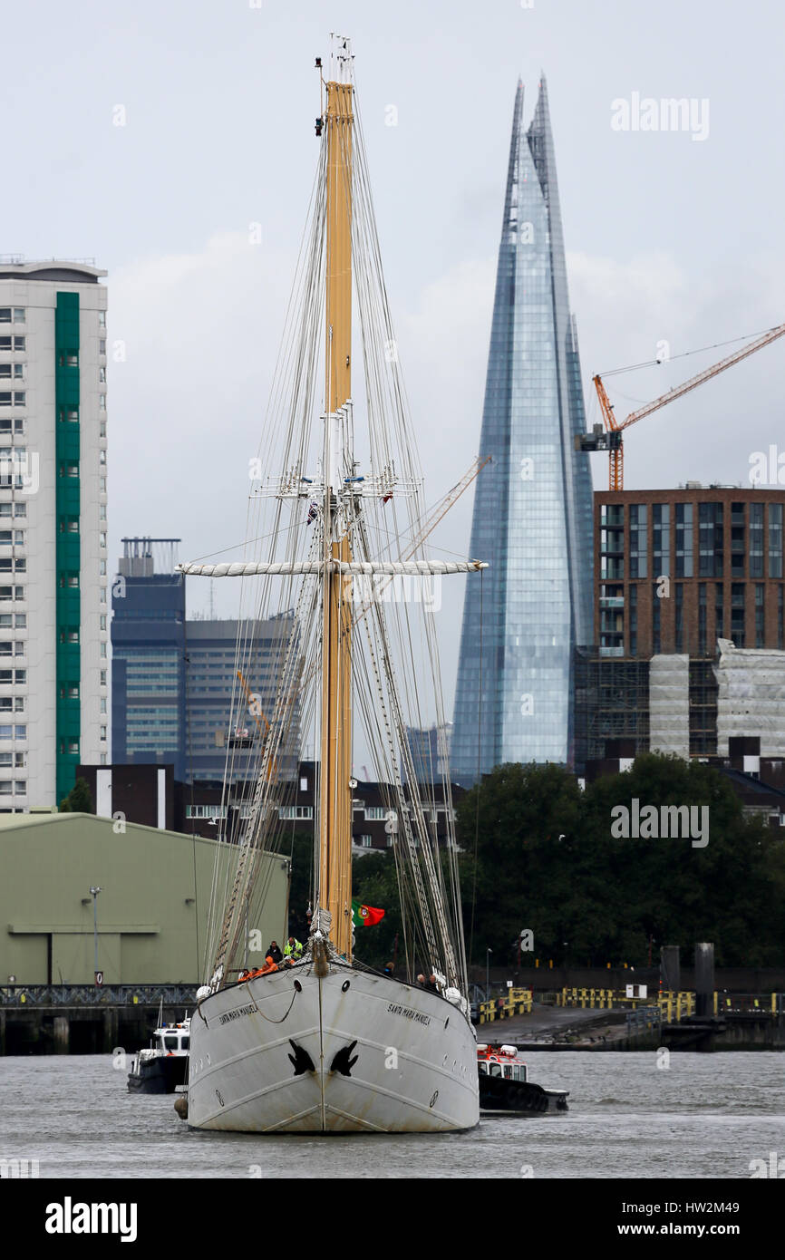 Four masted all ship Santa Maria Manuela pictured arriving in London ...