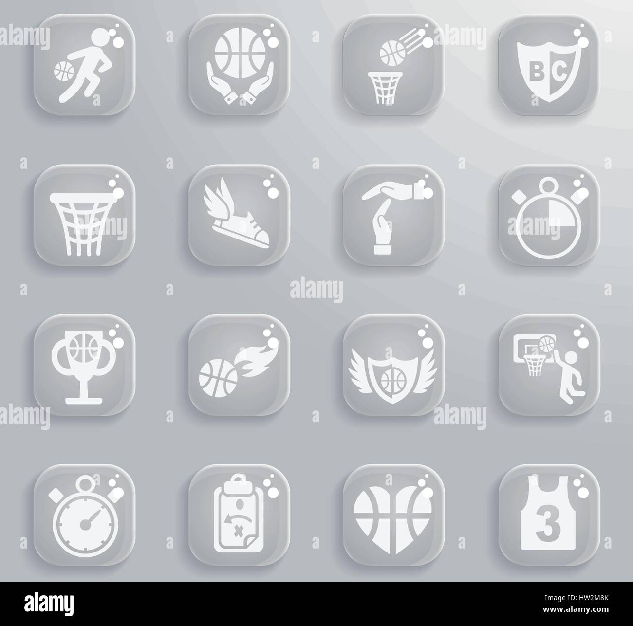 basketball icon set web icons for user interface design Stock Vector ...