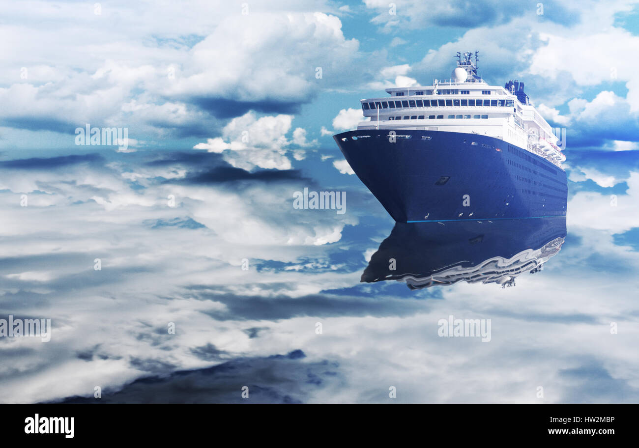 Luxury cruise ship floating on the ocean Stock Photo - Alamy