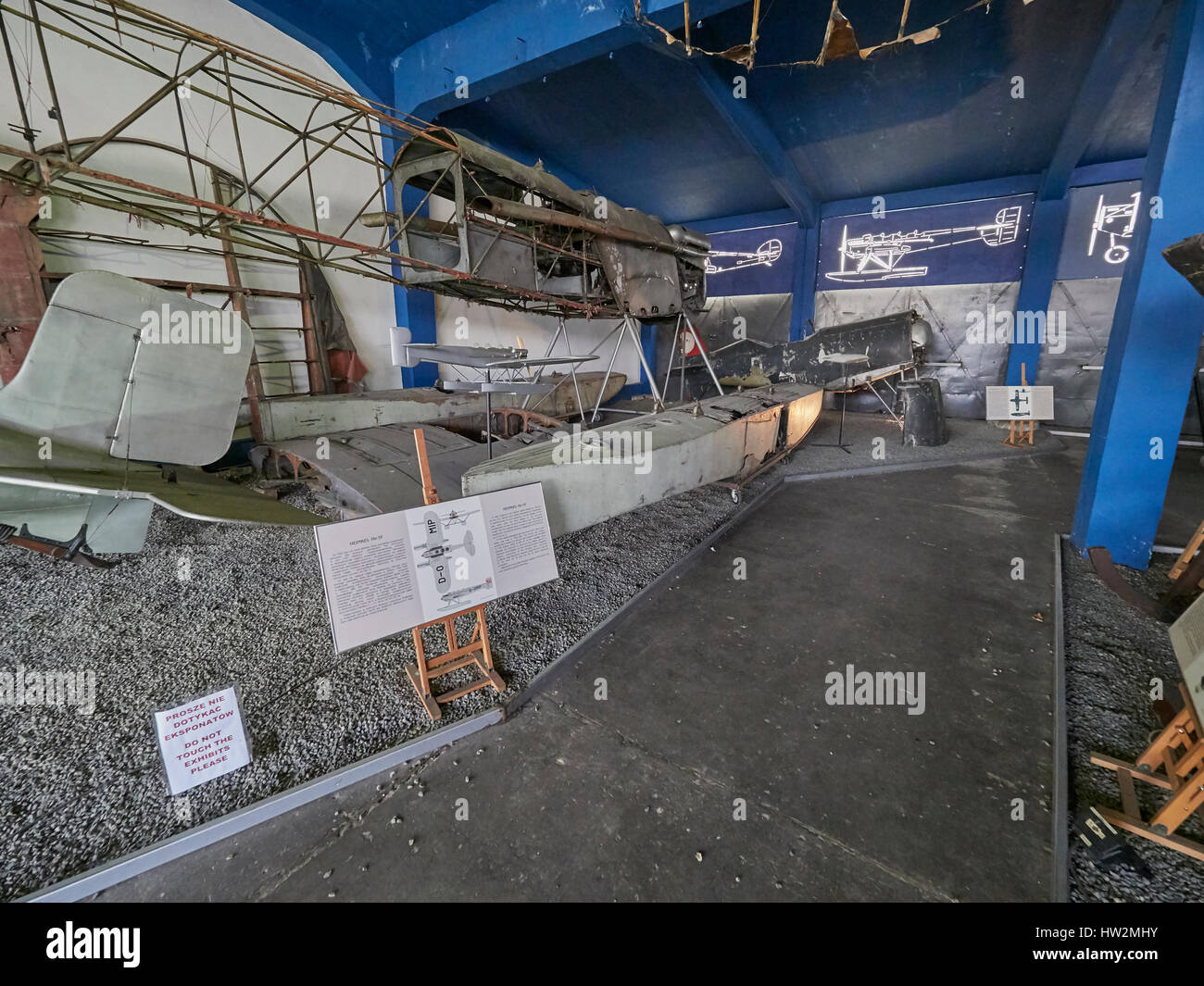 Heinkel He-5f Hansa seaplane at the Polish Aviation Museum Krakow in ...