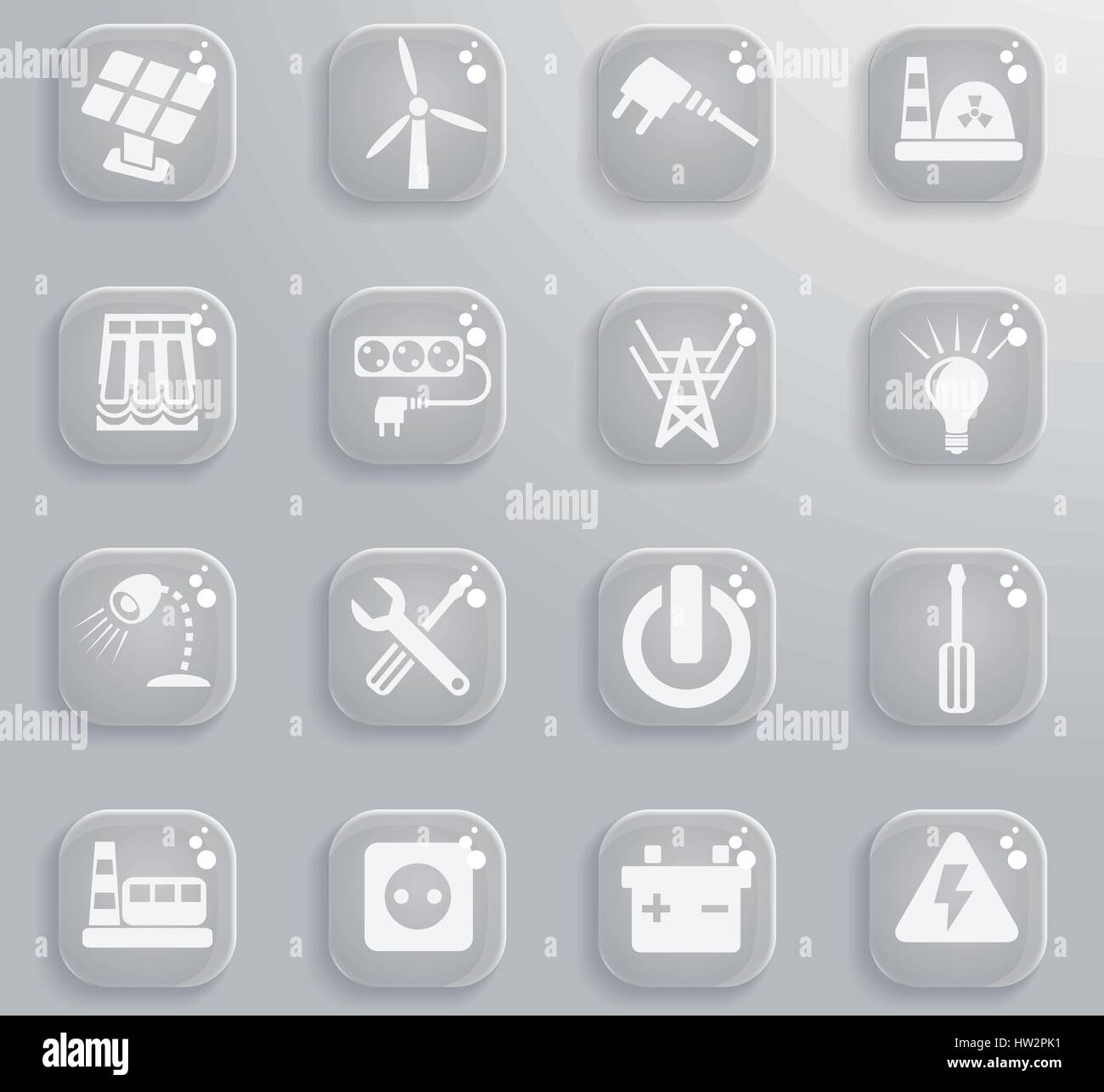 electricity web icons for user interface design Stock Vector Image ...
