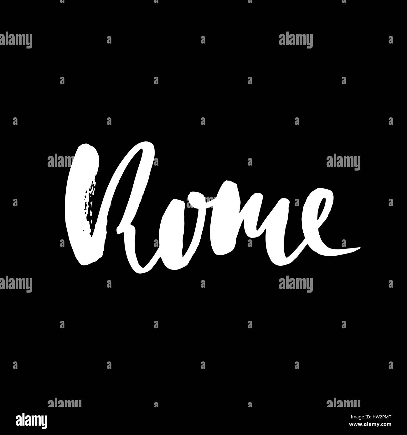 Rome, Italy. City typography lettering design. Hand drawn dry brush ...