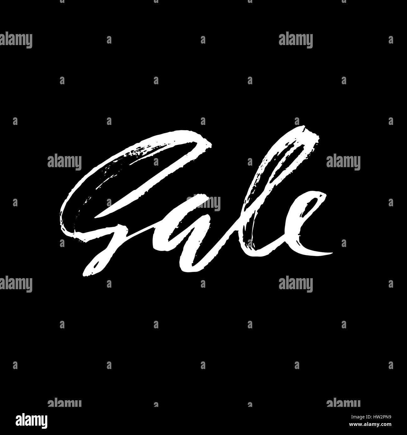 Sale handwritten lettering. Grunge dry brush template. Typography ...