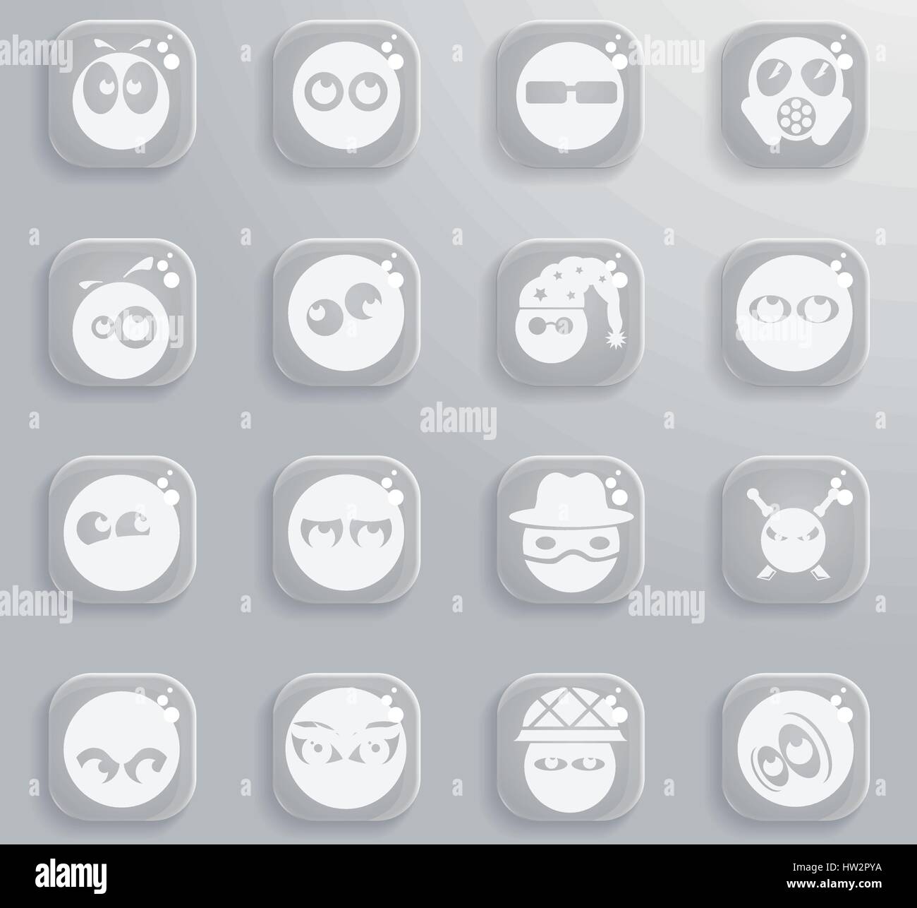 Emotions and glances simply symbols for web and user interface Stock ...