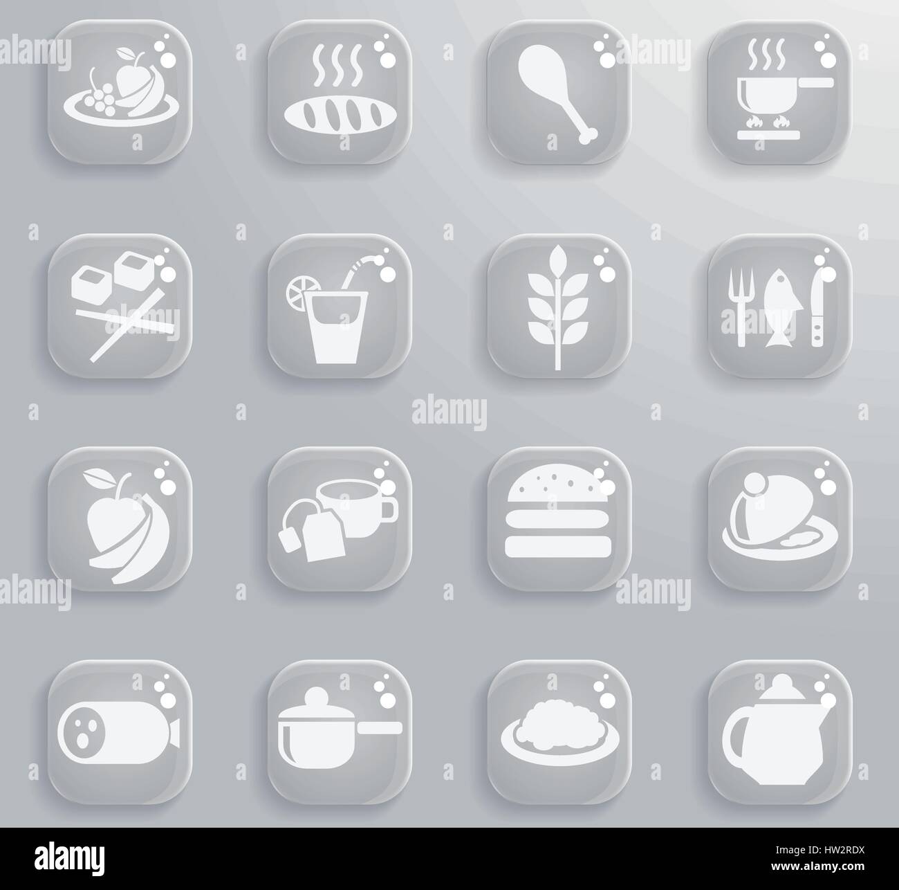 food and kitchen web icons for user interface design Stock Vector Image ...