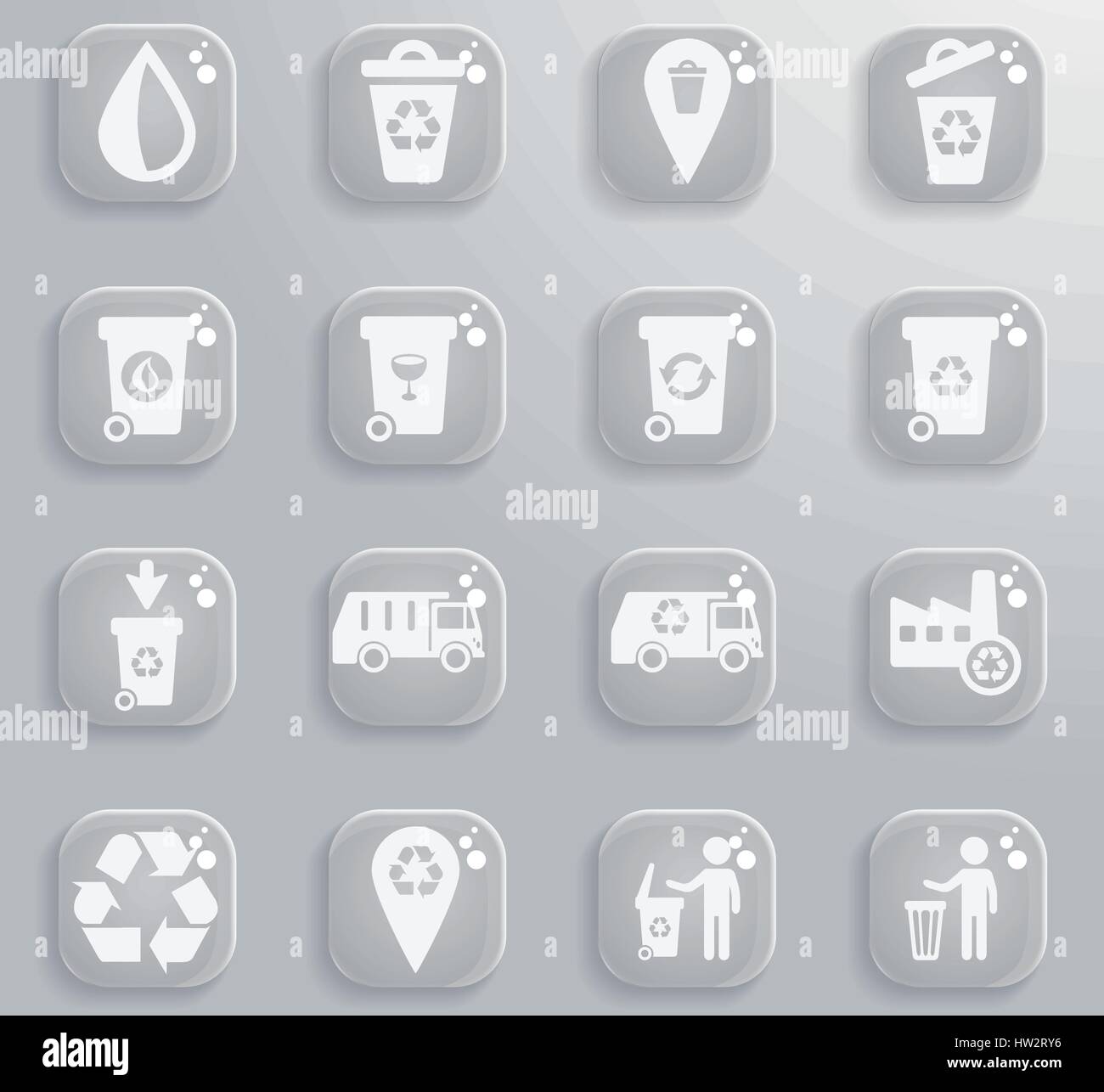 garbage web icons for user interface design Stock Vector Image & Art ...