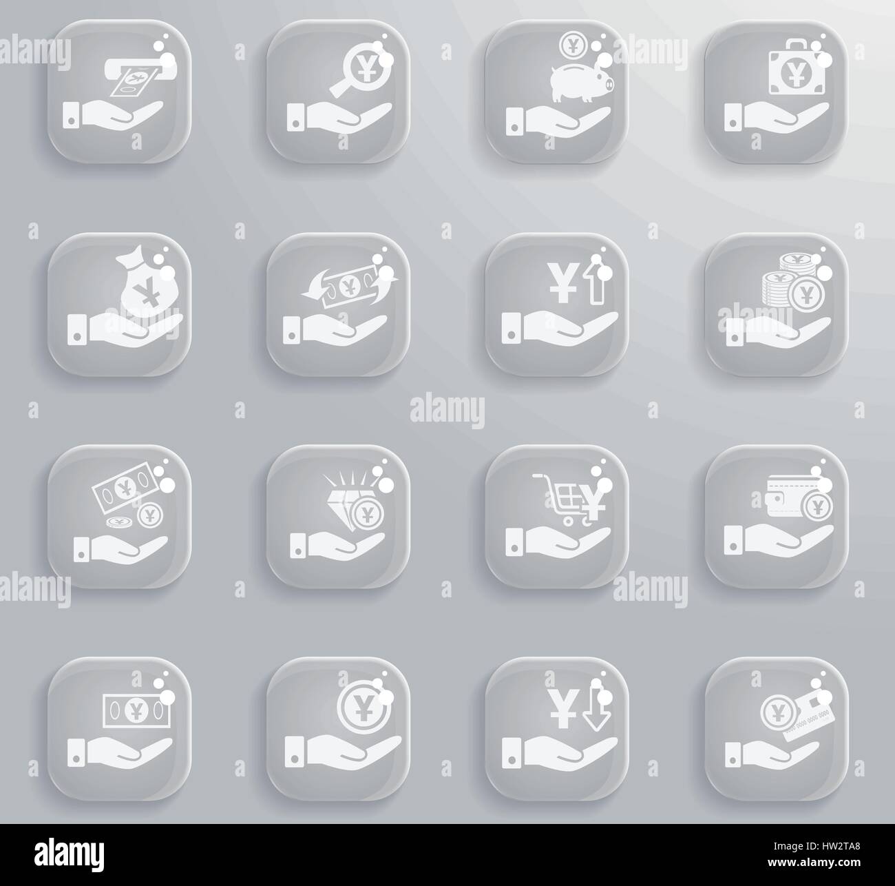 hand and money web icons for user interface design Stock Vector Image ...