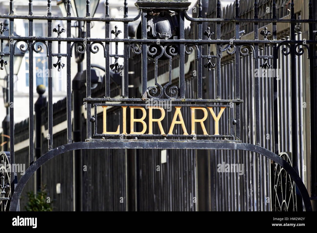 wrought iron gates at the entrance to the national library Dublin ...