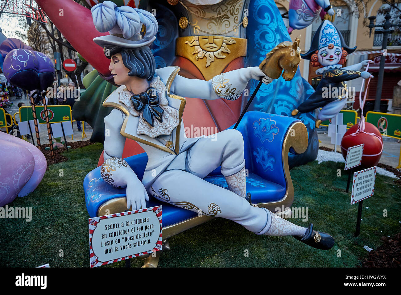 Valencia, Spain. 16th Mar, 2017. A Ninot (puppet) of the Falla Joaquin ...