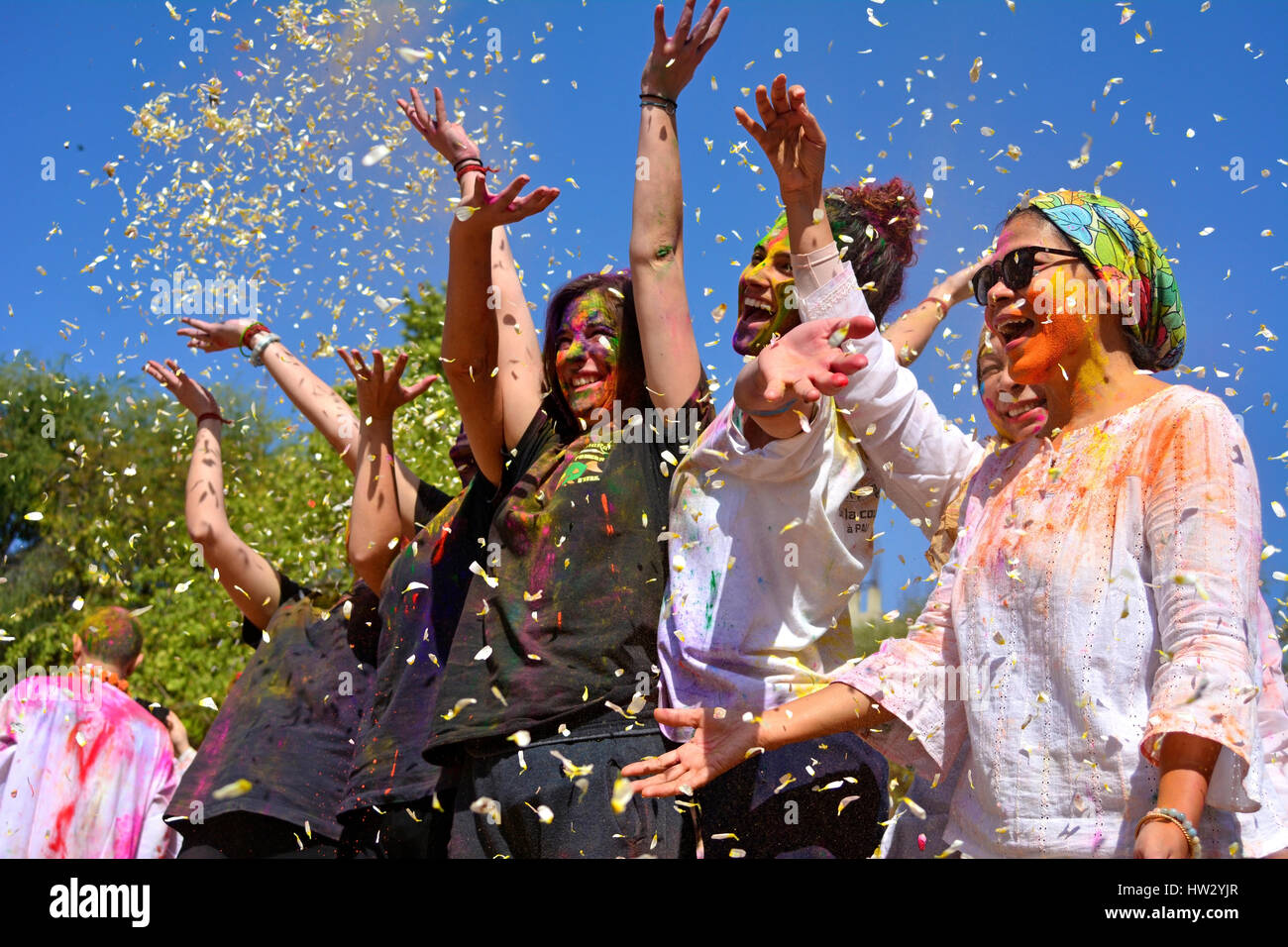 People Enjoying Holi Festival in Jaipur, Rajasthan. India Stock Photo ...