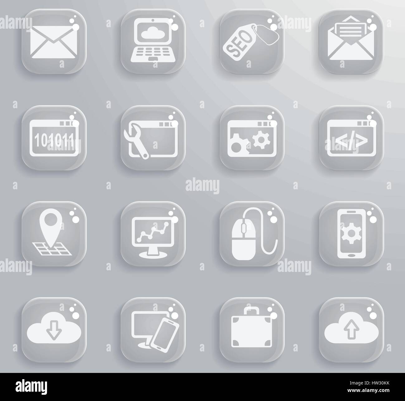 seo and development web icons for user interface design Stock Vector ...