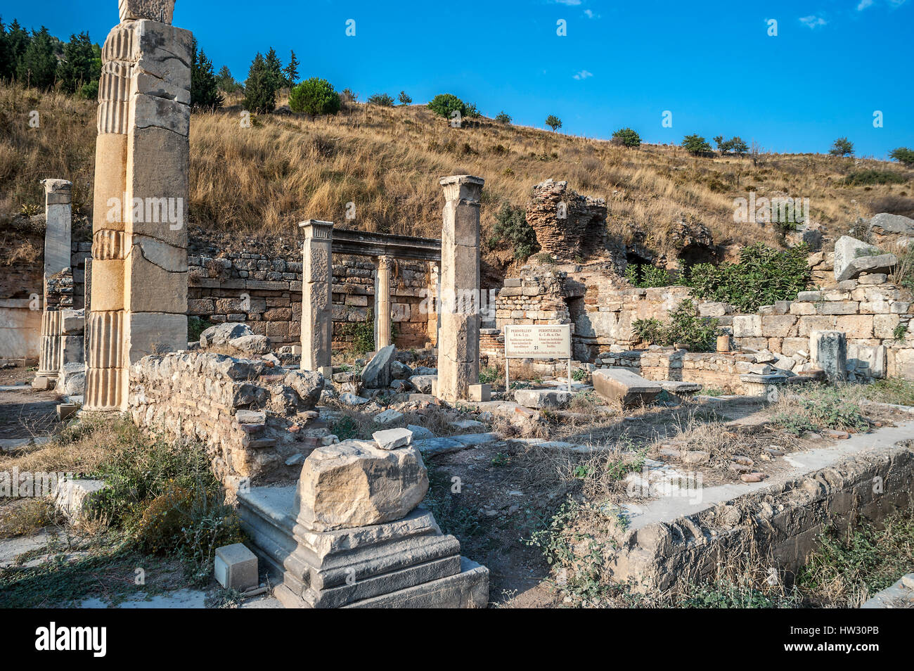 Turkey. The ruins of the ancient city of Ephesus, founded in the ...