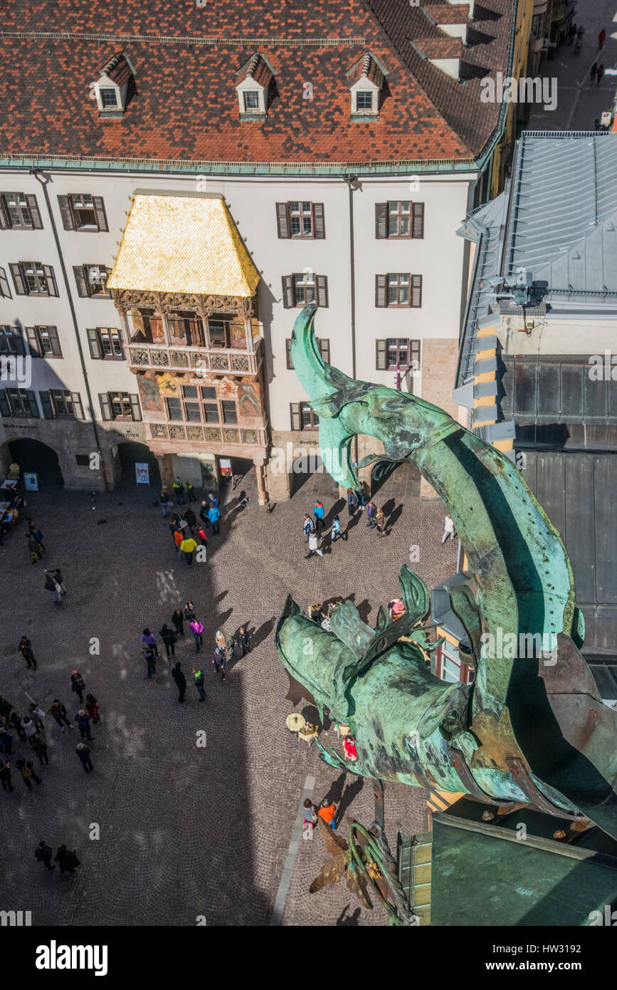 City landscape of Innsbruck, provincial capital of the Tirol in Austria ...