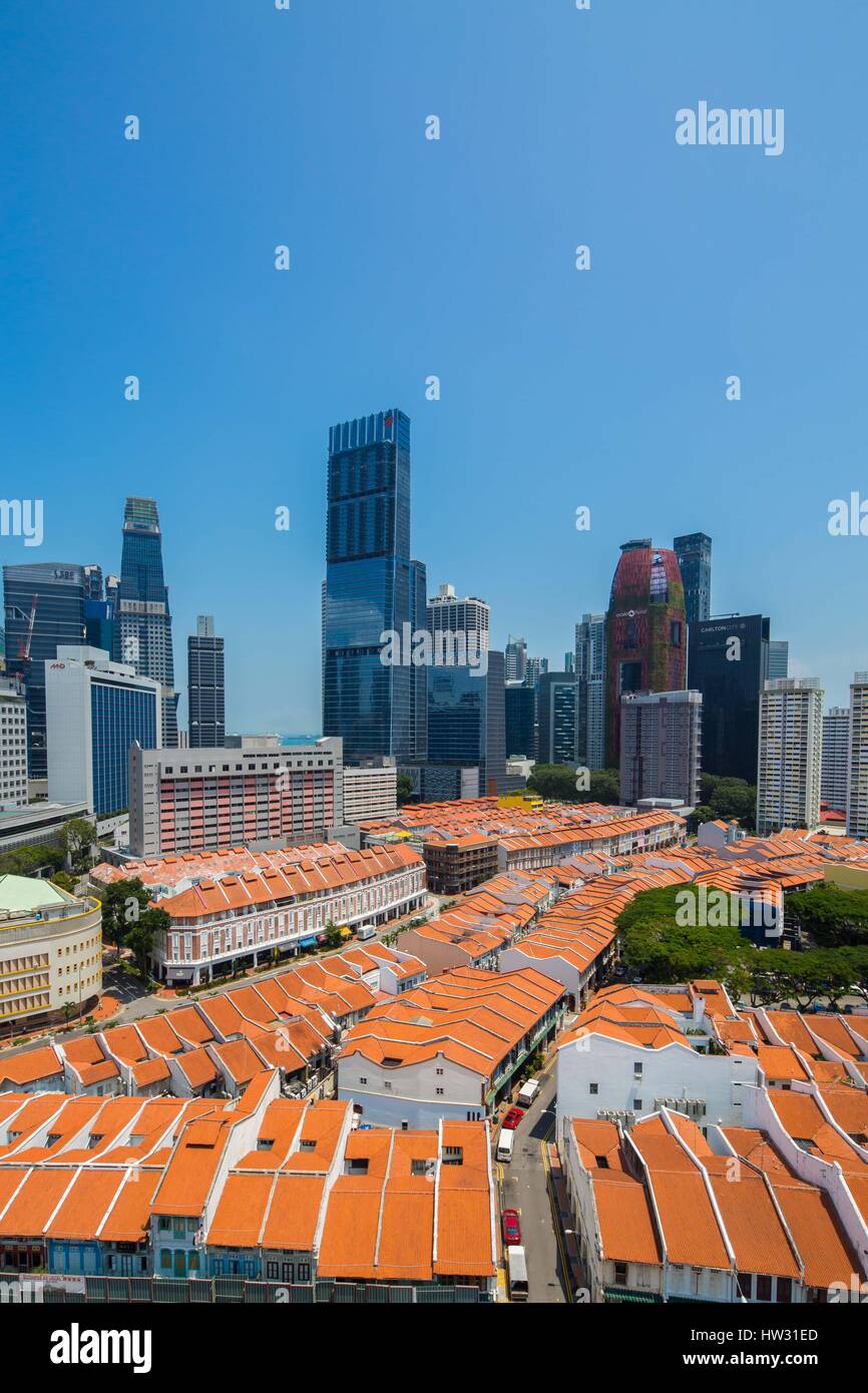 Aerial view of Guoco Tower architecture, city-state tallest skyscraper ...