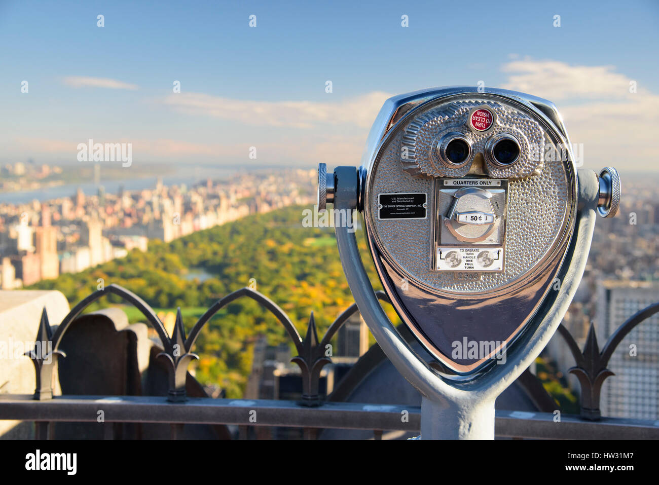 USA, New York, Manhattan, Top of the Rock Observatory, Central Park ...