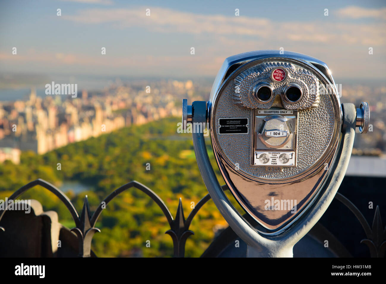 USA, New York, Manhattan, Top of the Rock Observatory, Central Park ...